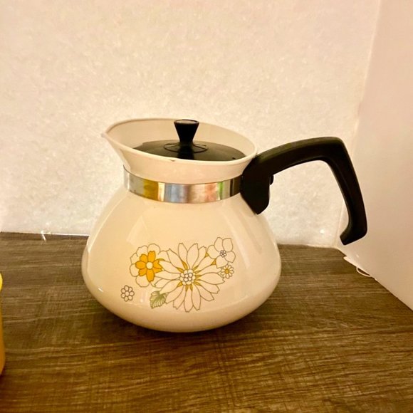 Corningware | Kitchen | Vintage Corningware Flower Bouquet 6 Cup Coffee ...